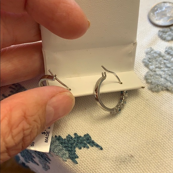 Jewelry | Ss Whiteblue Cz Hoops Nwt | Poshmark